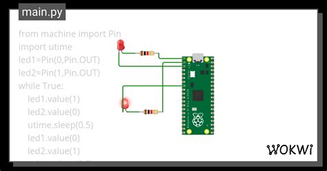 Alternatively Flasing Led Wokwi ESP32 STM32 Arduino Simulator