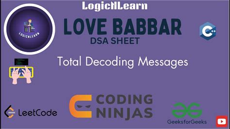 Total Decoding Messages Dynamic Programming Love Babbar Dsa Sheet