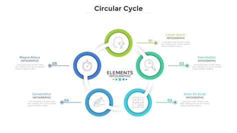Free Vector Cycle Flowchart With Five Elements Slide