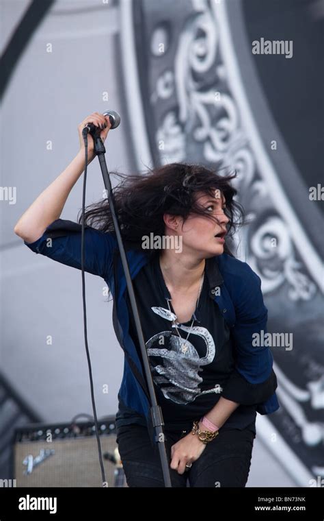 The Dead Weather Playing The Pyramid Stage At The Glastonbury Festival