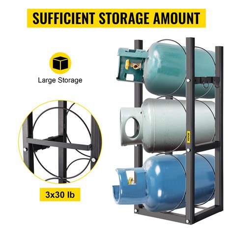 Vevor Refrigerant Tank Rack With 3 30lb Cylinder Saving Capacity