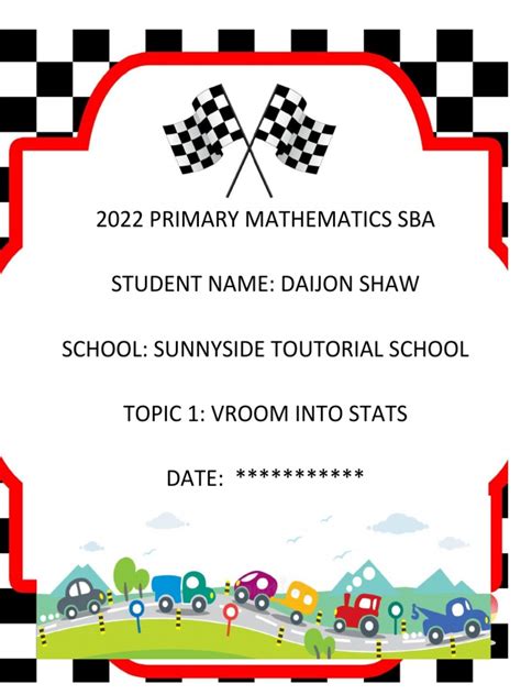Math Sba Cover Page Pdf Sport Utility Vehicle Vehicles