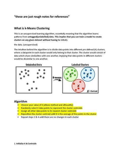 These Are Just Rough Notes For References What Is K Means Clustering Pdf Cluster Analysis