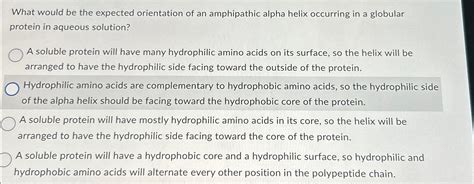 Solved What Would Be The Expected Orientation Of An
