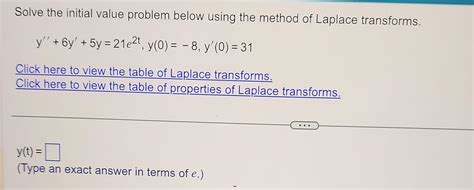 Solved Solve The Initial Value Problem Below Using The