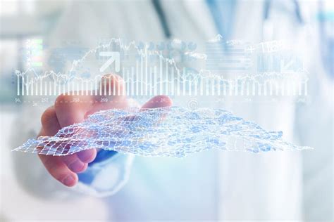 View Of A Trading Forex Data Interface On A Futuristic Hologram Stock