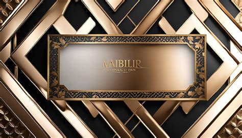 Rectangle Frame On Metallic Leaf Pattern Background Premium Ai