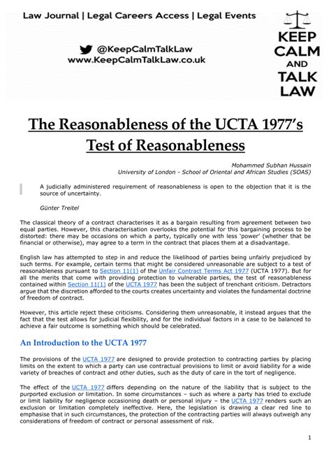Pdf The Reasonableness Of The Ucta 1977s Test Of Reasonableness