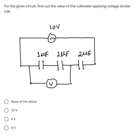 solved for the given circuit find out the value of the