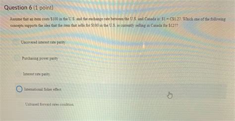 solved question 6 1 point assume that an item costs 100