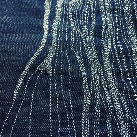 Japanese Sashiko Embroidery Shibori Stitched Denim Sashiko Stitching