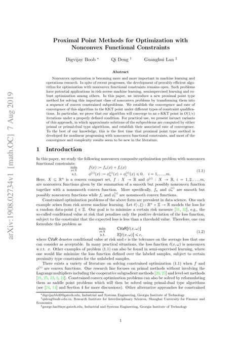 Proximal Point Methods For Optimization With Nonconvex Functional