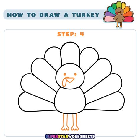 How To Draw A Simple Cartoon Turkey
