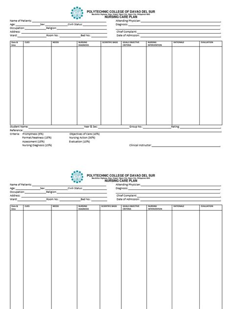 Ncp Format Pdf Nursing Medicine