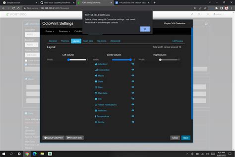 ui customizer settings crashes upon saving when attempting to put all controls in the left width