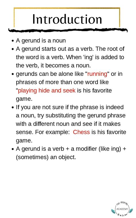 Exercice En Anglais Le Gérondif By Maryam Igram Tpt