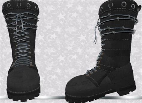 Second Life Marketplace Boots Black Suedes Men