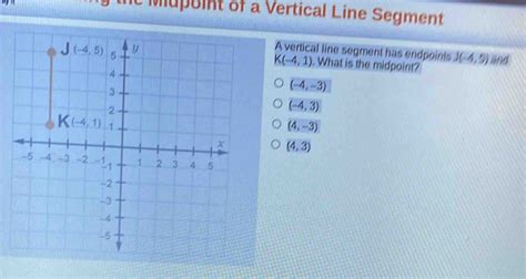 solved wy the mupoint of a vertical line segment a vertical line