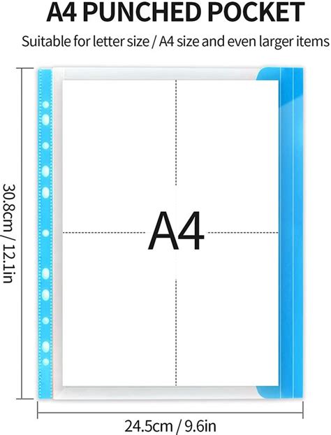 A4 폴리 봉투 파우치 스냅 버튼 투명 파일 가방 파일 폴더 문구 도구 정리용 문서 정리 6 개 서류