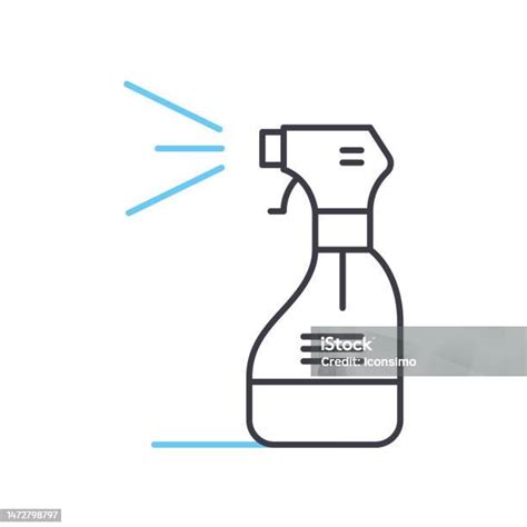 클리닝 스프레이 라인 아이콘 개요 기호 벡터 일러스트 레이 션 개념 기호 가사 집안일에 대한 스톡 벡터 아트 및 기타 이미지 가사 집안일 개체 그룹 건강한 생활방식