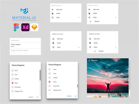 Material React Components UI Kit Freebie For Figma And Adobe XD