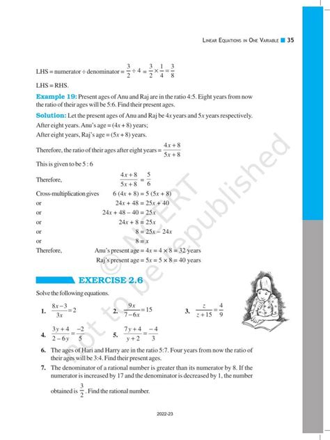 ncert book for class 8 maths chapter 2 linear equations in one