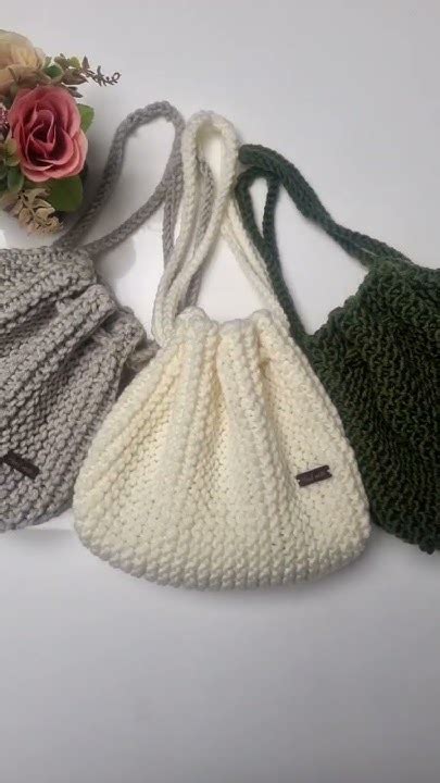 대바늘가방~겉뜨기만 할 줄 알면 가능해요 ️ ️ 가방뜨기 대바늘뜨기 Crochet Youtube