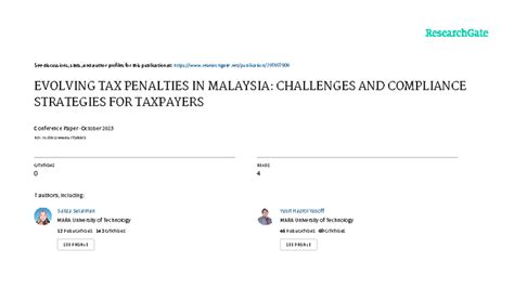 Ipcaf 2025 Evolving Tax Penalties In Malaysia Compliance Challenges