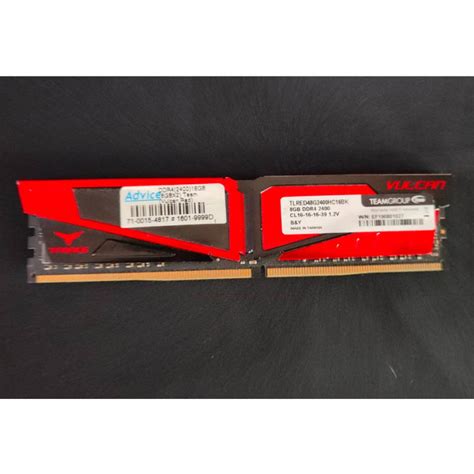 แรม Ram Tforce Vulcan Ddr4 8gb Bus2400 ประกันร้าน 14 วัน ไม่มีกล่อง Th
