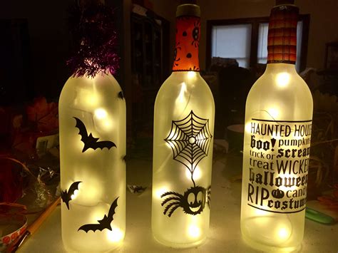 Some Of My Wine Bottles Spooky Wine Bottles Halloween Lighted Wine