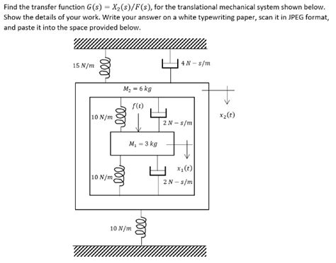 solved find the transfer function g s x2 s f s for the