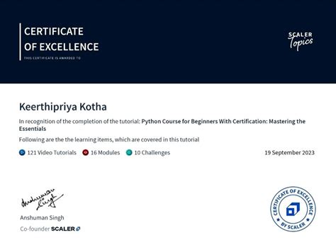 Keerthipriya Kotha On Linkedin Completed Python Course In Scalar