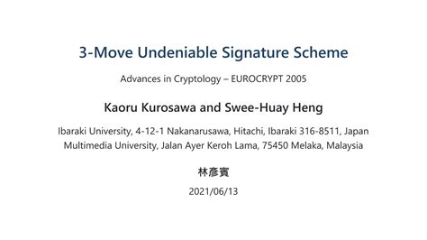 3 Move Undeniable Signature Scheme Ppt