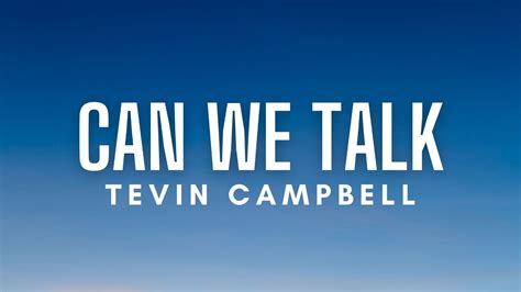 Tevin Campbell Can We Talk Lyrics