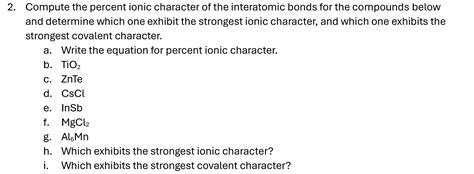 compute the percent ionic character of the