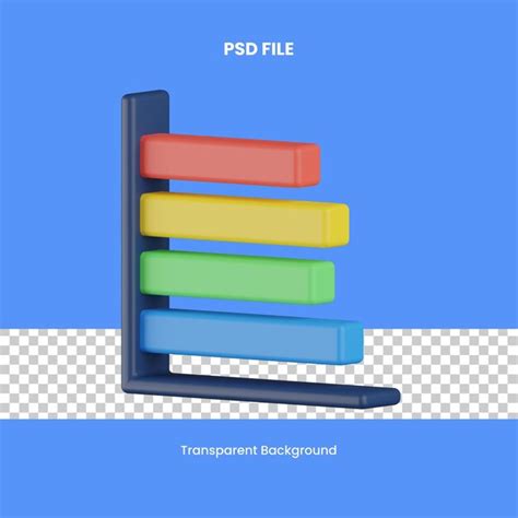 Análise De Ilustração De ícone De Renderização 3d De Gráfico De Barras