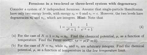 Solved Fermions In A Two Level Or Three Level System With
