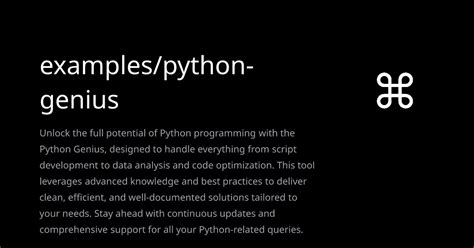 Examplespython Genius · Unlock The Full Potential Of Python