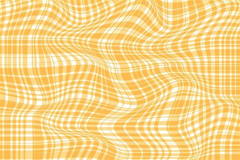 Simple Abstract Orange Color Thin To Thick Check Plaid Wavy Line Pattern Yellow And White Plaid