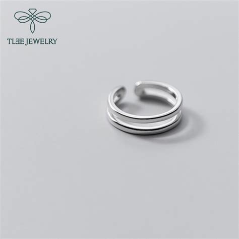 Nhẫn Bạc Tlee Trơn Hai Tầng Mở đeo Ngón út Tlee Jewelry A0234 Shopee