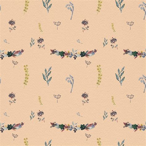 Premium Photo Flower Sketch Cute Beige Seamless Pattern A Watercolor