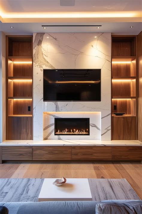 36 Creative Ways To Integrate A Fireplace Wall With A Wall Mounted Tv