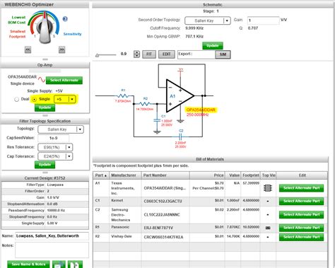 WEBENCH Tools OPA WEBENCH Issue Low Pass Filter Design Amplifiers Forum Amplifiers