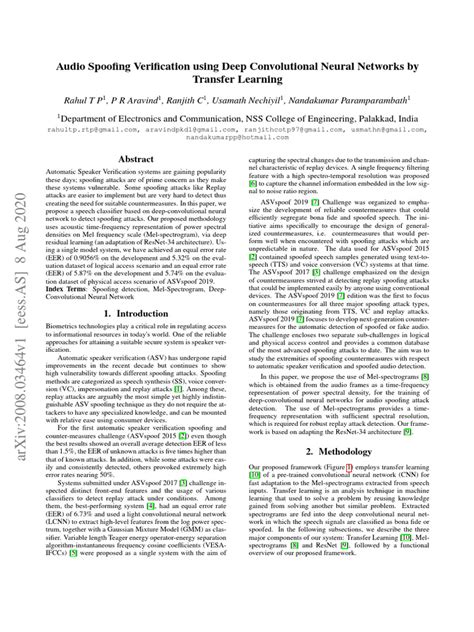 Audio Spoofing Verification Using Deep Convolutional Neural Networks By
