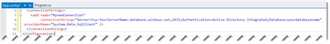 Azure SQL Database Connection String Azure Lessons