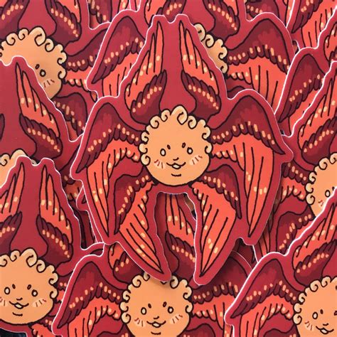 Cherub Face Sticker Etsy