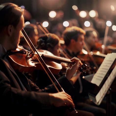 Classical Music Orchestral Performance With Violinist Premium Ai