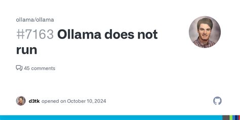 Ollama Does Not Run · Issue 7163 · Ollamaollama · Github