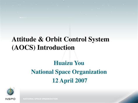 PPT Attitude Orbit Control System AOCS Introduction PowerPoint Presentation ID