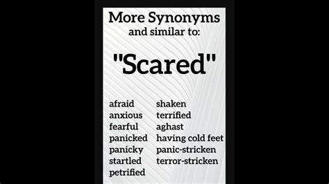 Synonyms For Scared English Vocabulary Pronunciationpractice